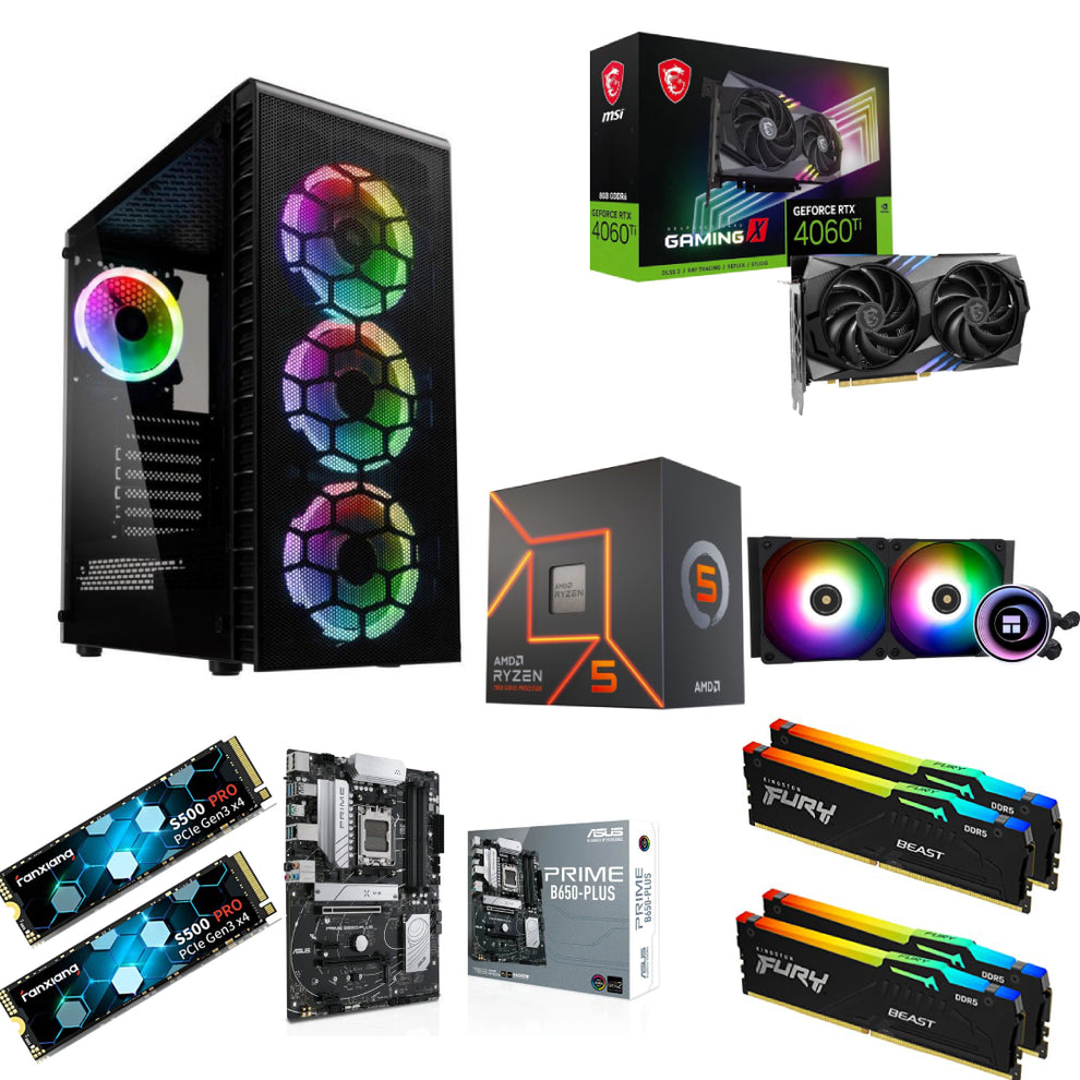 Upgraded Next Gen RTX 4060Ti - Water Cooled AMD Ryzen 5 7600 3.8GHz ...